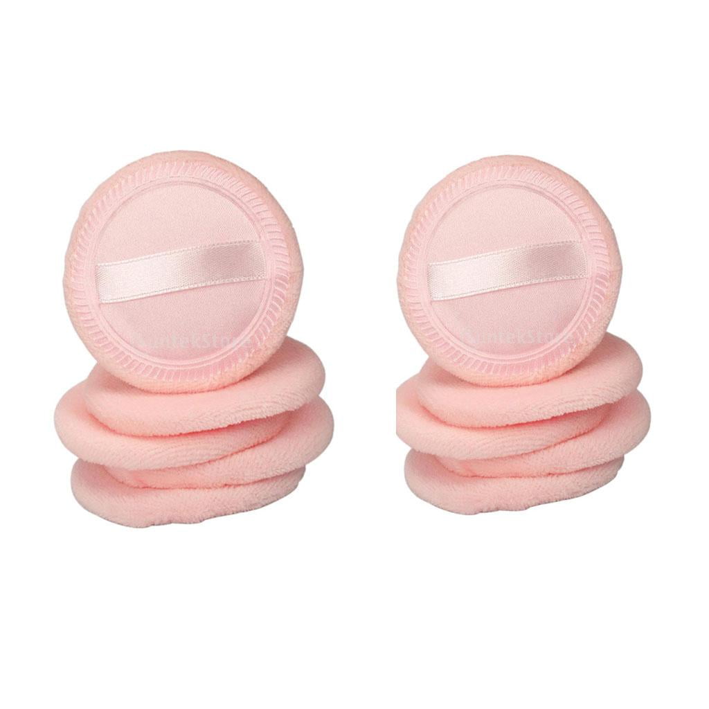10 Pieces Makeup Blush Face Puff Blender With Ribbon Strap Orange ...