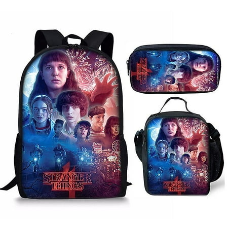 Stranger Things 4 Hellfire Club Backpack Student School Bag Three Piece ...