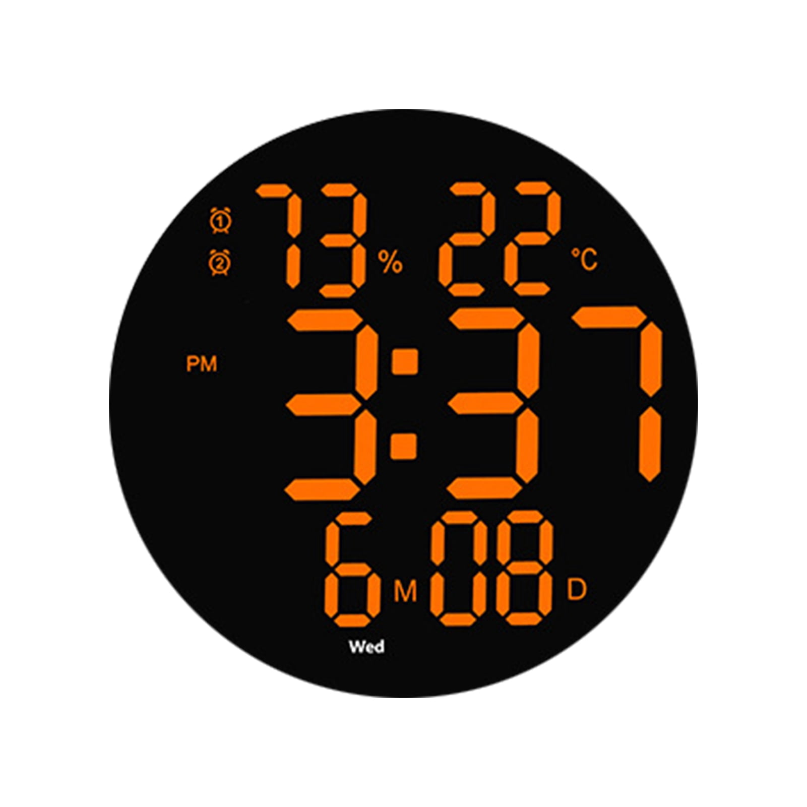 Visland LED Wall Clock Multifunctional Temperature Humidity Display ...