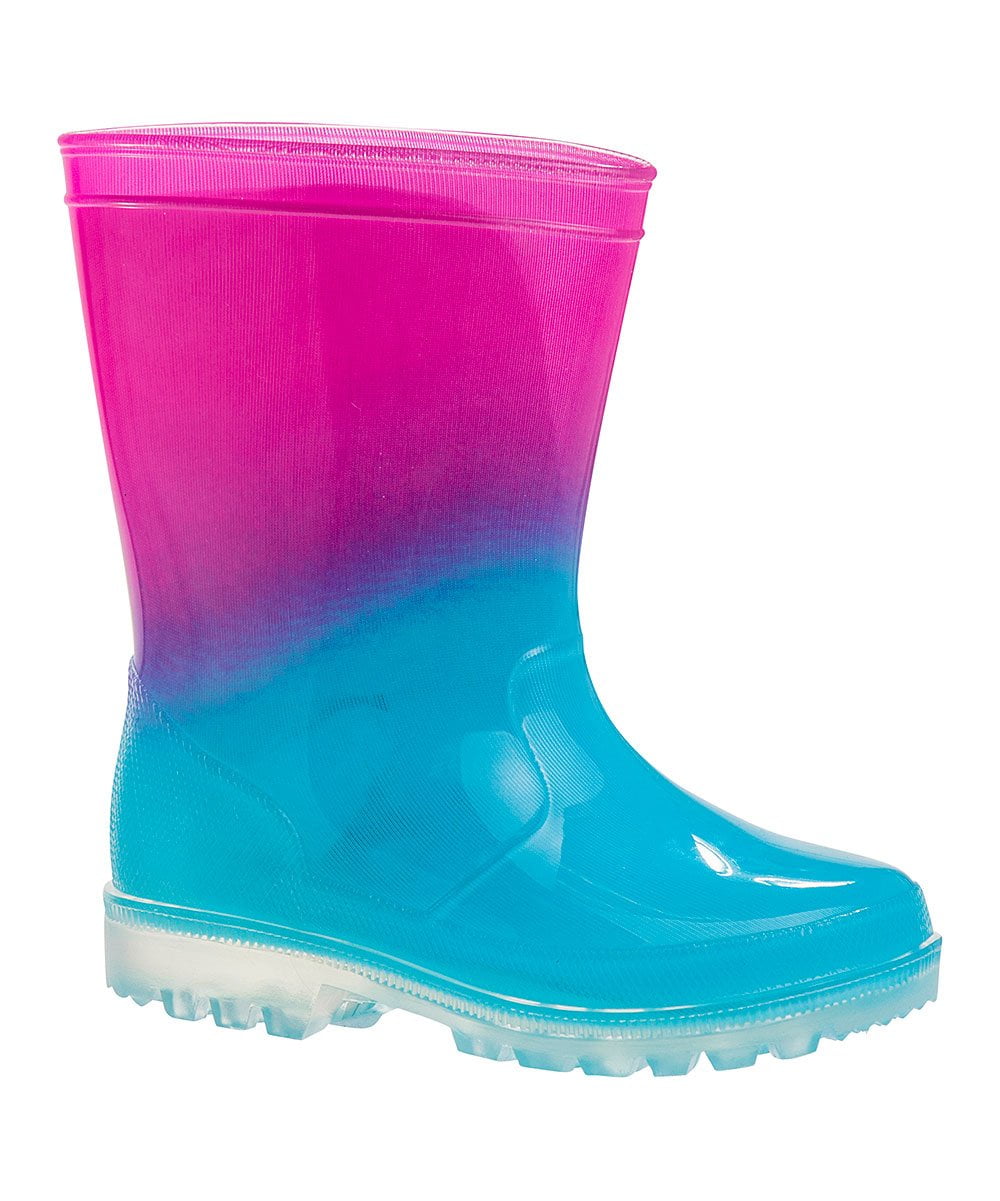 Josmo Girls Blue & Fuchsia Color Block Rain Boot 9T - Walmart.com