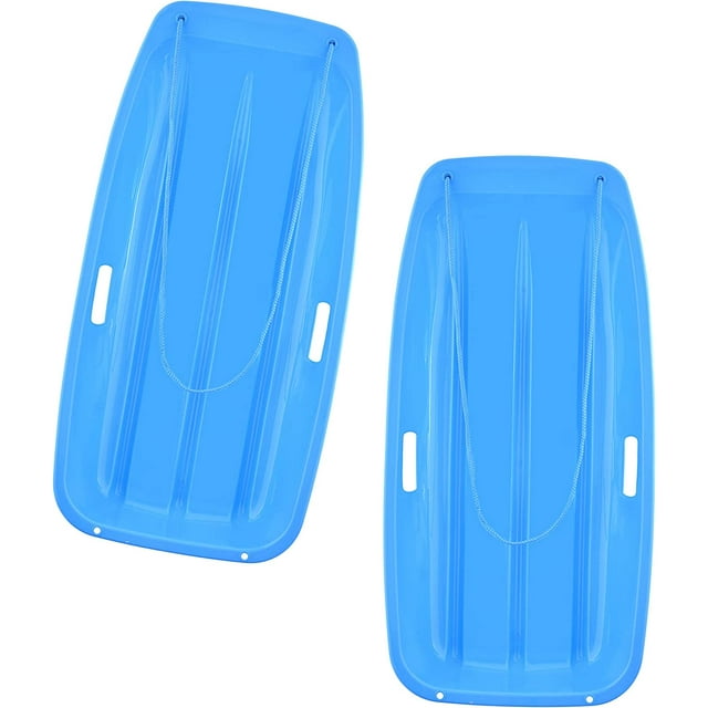 Superio Toboggan Snow Sleds 35" Long (2 Pack) Toboggan Sled with 2 ...