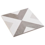 Luv Ahava Black/White/Gray 8" X 8" Porcelain Encaustic Matte Floor Tile ...