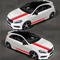 5 PCS Universal Red Car Racing Body Side Stripe Skirt Roof Hood Decal ...
