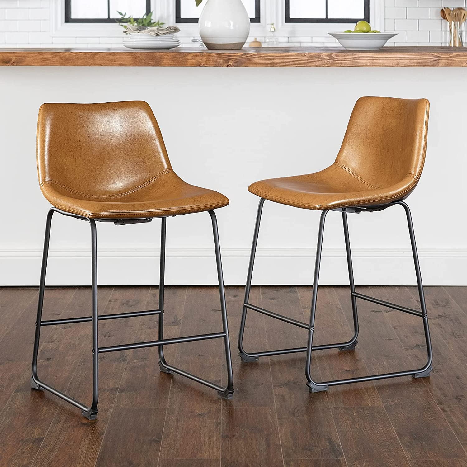 Ofika 26 inch Bar Stools Set of 2, Modern Counter Height Bar Stools ...