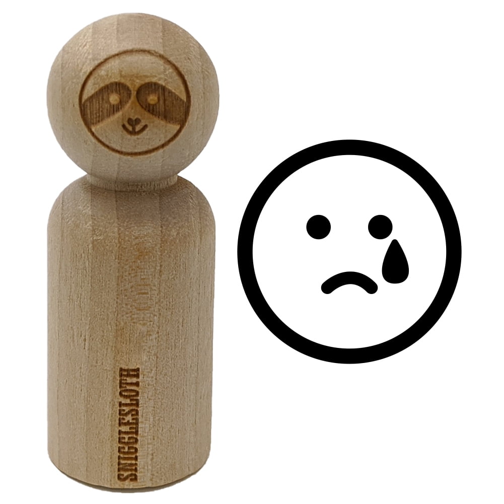 Sad Tear Crying Frown Face Emoticon Rubber Stamp for Scrapbooking ...