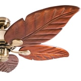 Prominence Home Willow View 52" Aged Brass Tropical Ceiling Fan with 5 ...