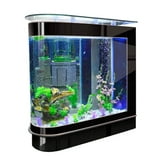 Black Luxury 125Gal LED Aquarium Kit, Large Glass Fish Tank with Tri ...