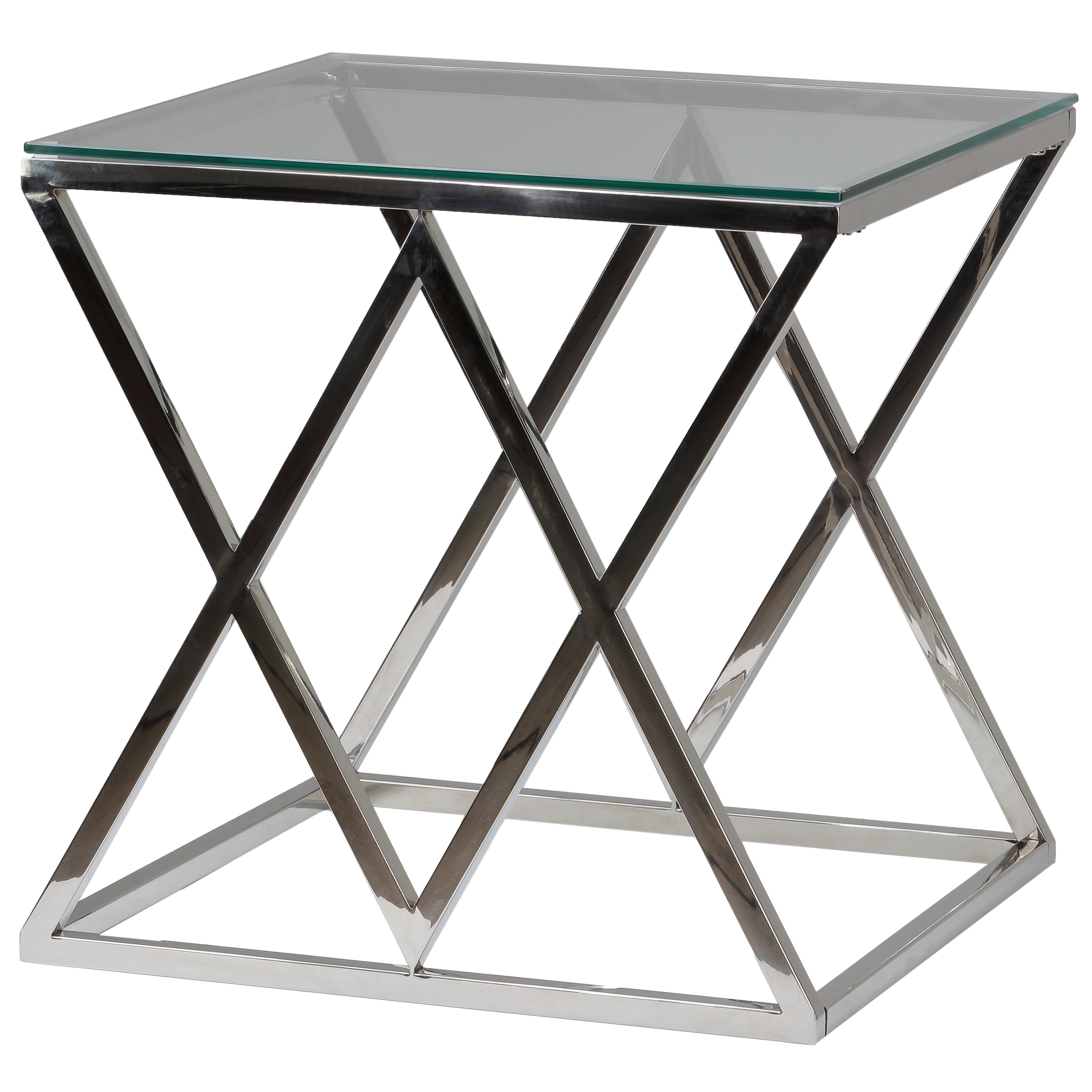 Cortesi Home Gwen Contemporary Glass End Table - Walmart.com