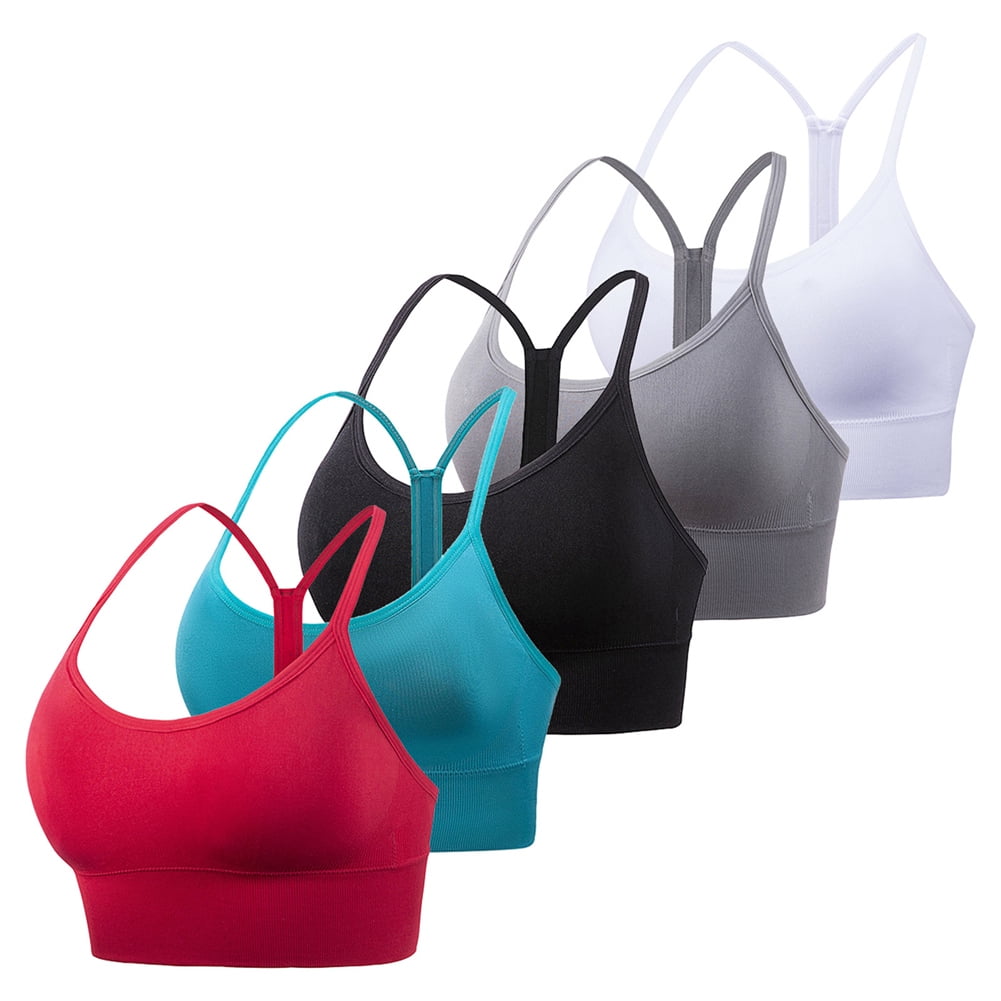 Valcatch 5 Pack Women's Low Support Cross Back Wirefree Removable Cups ...