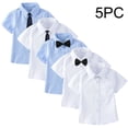 BCSIOAOI 5 Pc Boys Tee,Cotton Short Sleeve Formal Tops with Ties & Bow ...