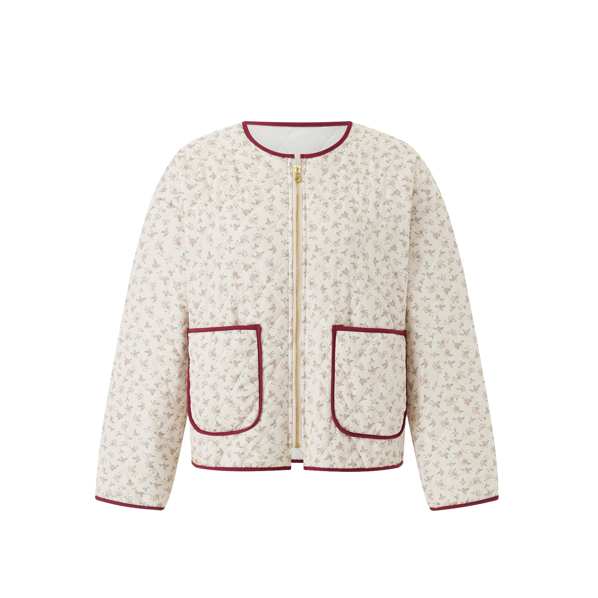 Click here for Gupgi Women Floral Quilted Jacket Vintage Zipper C... prices