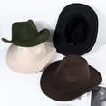 2 Pack Roll-Up Western Cowboy Hats， Classic Felt Wide Brim & Adjustable ...