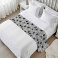 Animals Footprints Bed Runner Twin Size Black Dogs Paws Pattern Gray ...