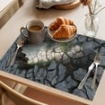 3D Cracked Ground Placemats Set of 12 Path Modern White Stone Surface ...