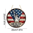 America Wooden Hanging Sign Patriotic Round Wall Decor for Home and ...