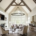 Magic Home 24-Light Wagon Wheel Chandelier, Modern Farmhouse Dining ...