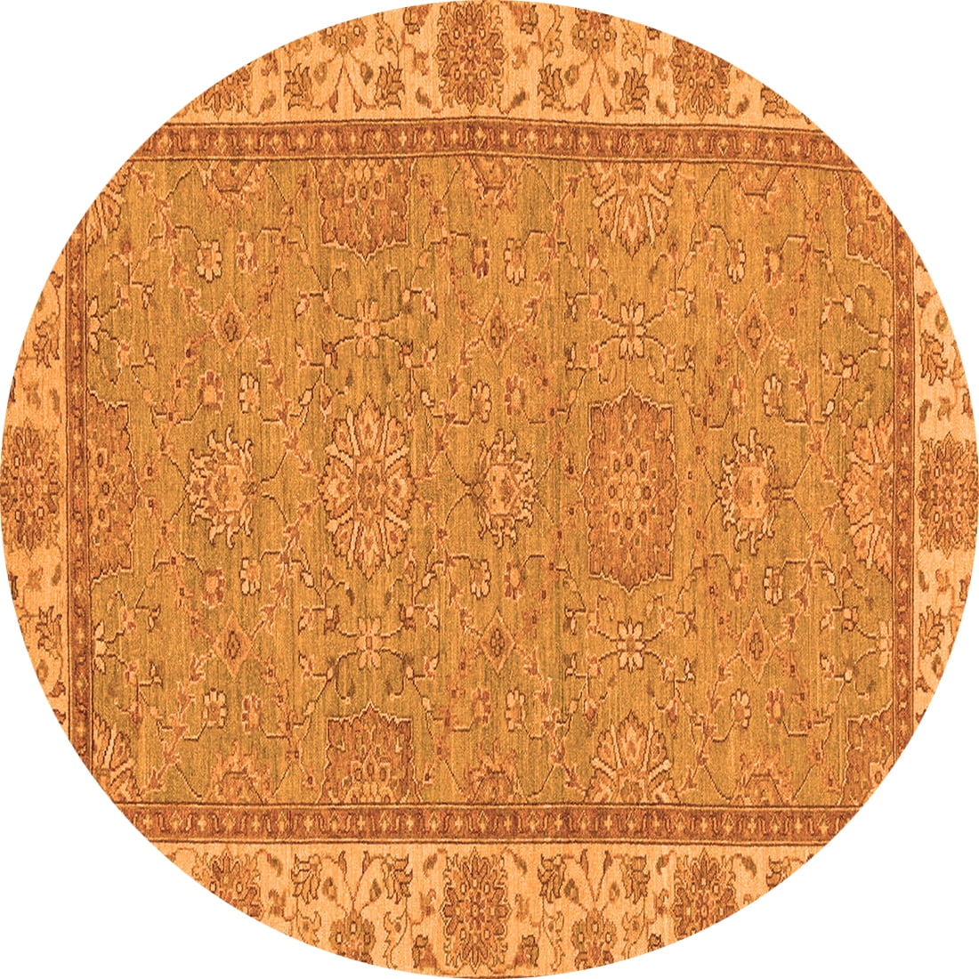 Ahgly Company Indoor Round Oriental Orange Traditional Area Rugs, 5 ...