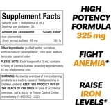 Ferrous Sulfate 325mg Liquid Iron 65mg of Elemental Iron by Llorens ...