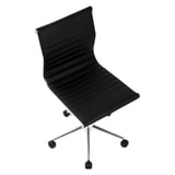Master Contemporary Armless Adjustable Task Chair in White Faux Leather ...