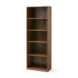 Mainstays 5-Shelf Bookcase with Adjustable Shelves, Canyon Walnut ...