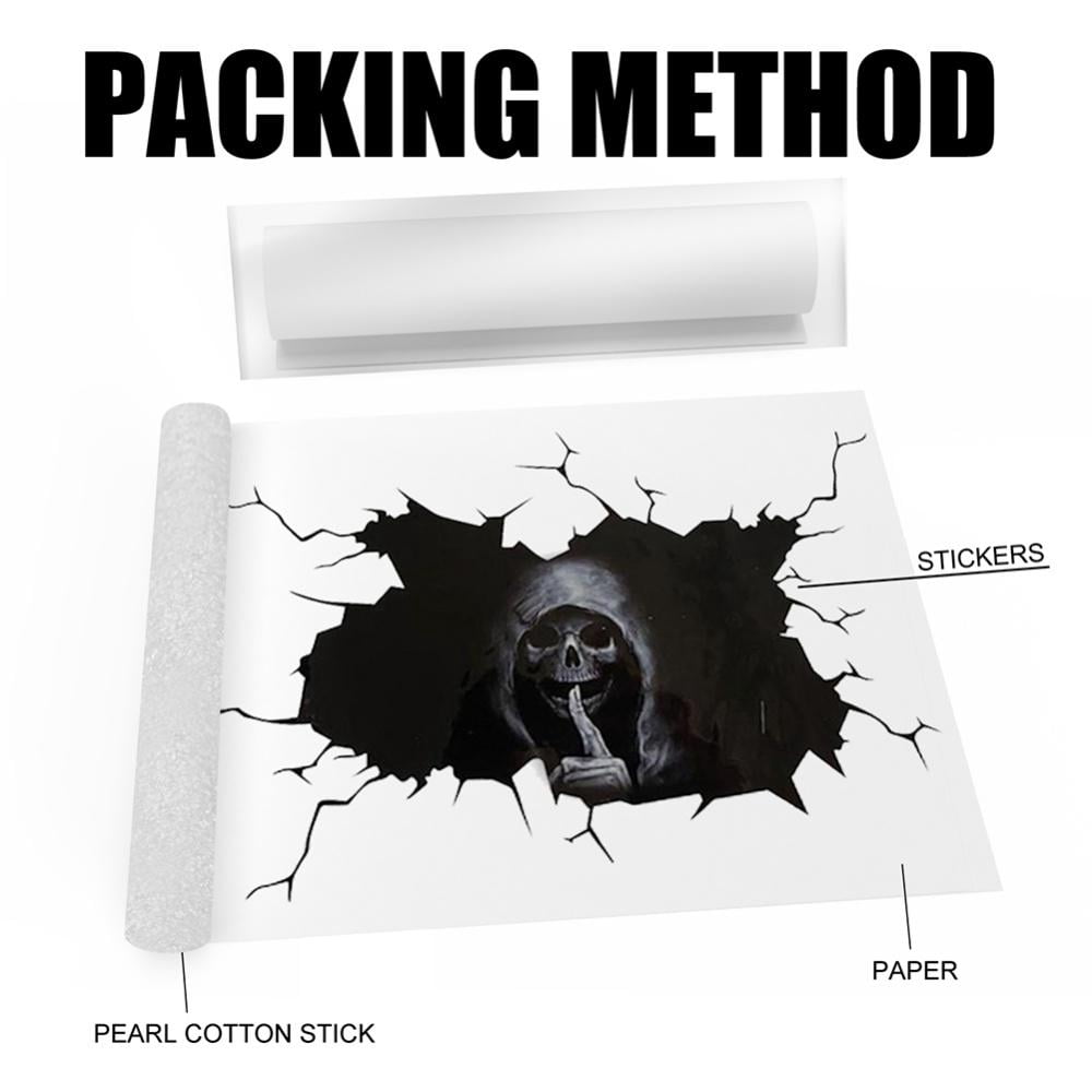 Buy 3D Silent Skull Stickers for Car Halloween Theme Scary Grim Reaper ...