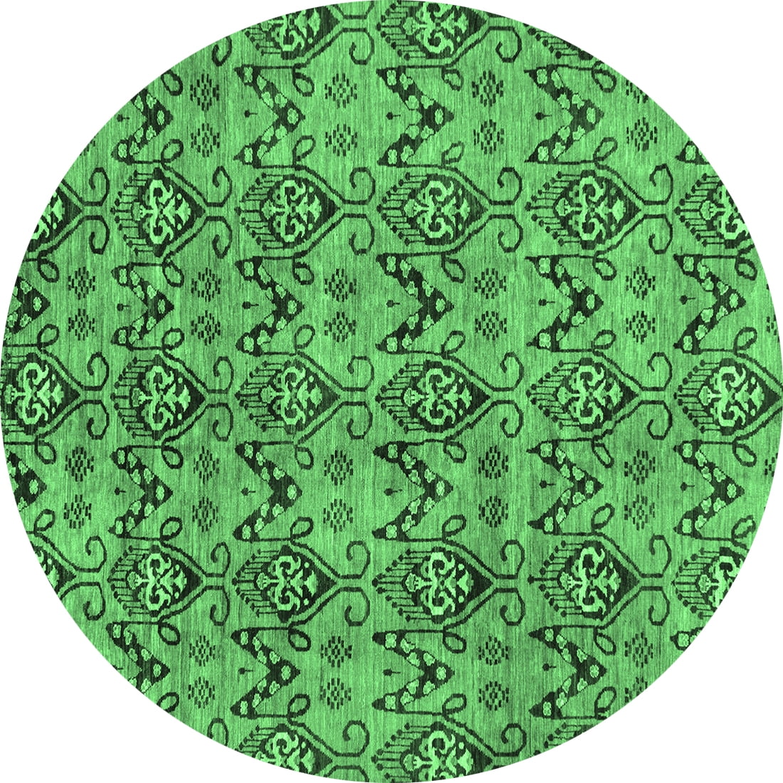 Ahgly Company Indoor Round Abstract Emerald Green Modern Area Rugs, 7 ...
