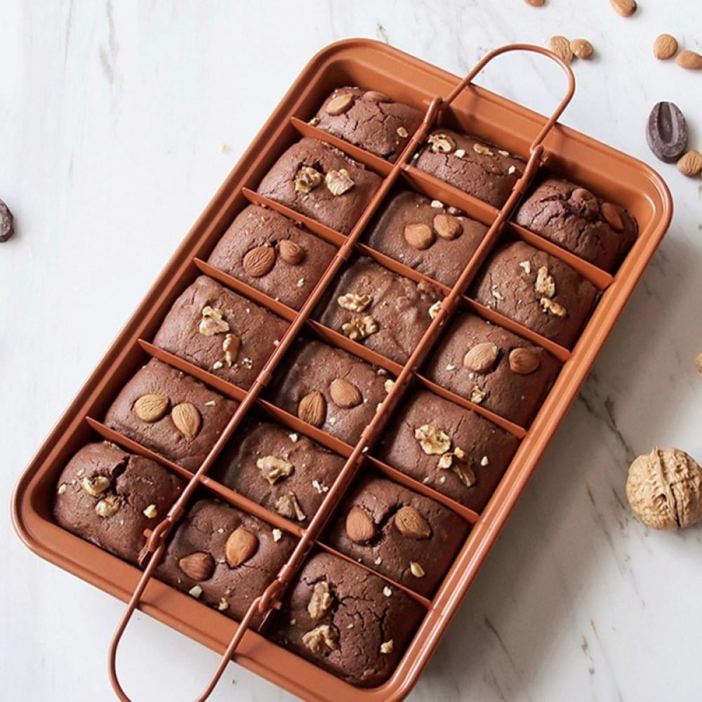 Brownie Pan With Dividers Nonstick Brownie Pans And Cutters Make 18