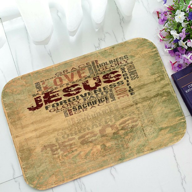 ECZJNT Religious Words on Background Doormat Bath Mat Rug Entrance Rug ...