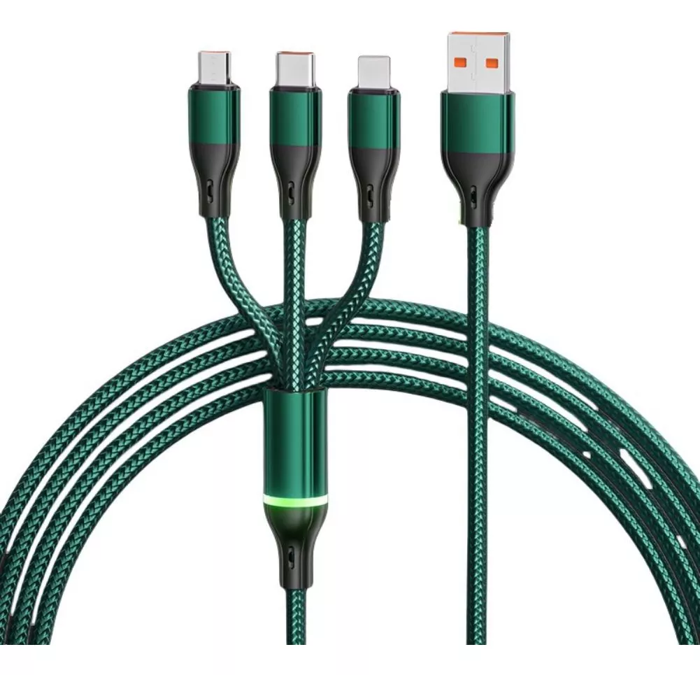 Para Cable De Carga Rápida Con Cargador Usb Múltiple 3 En 1 | Walmart ...