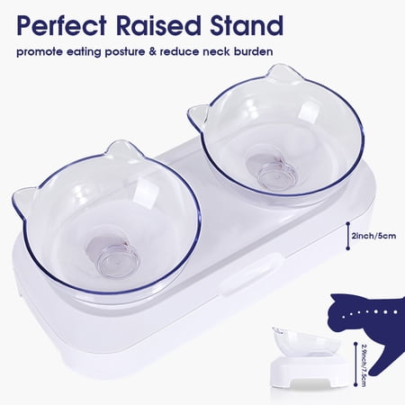 Elevated Cat Bowl, Tilted Cat Bowls Raised Cat Bowl With Stand ...