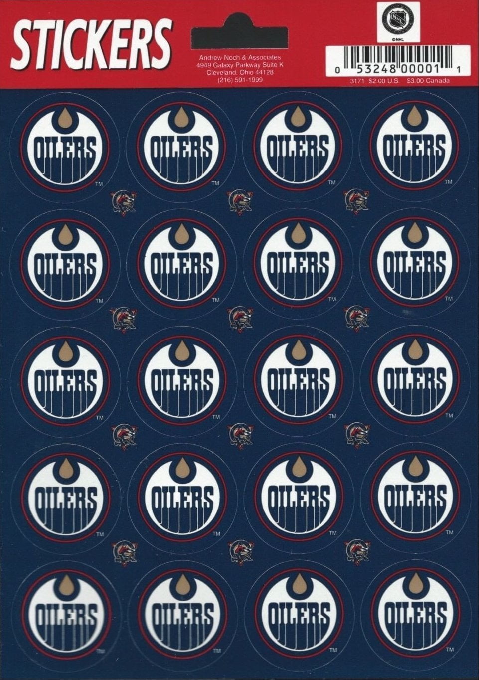 Edmonton Oilers Logo Sticker Sheet 5"x7" Decals Licensed - 20 Logos ...