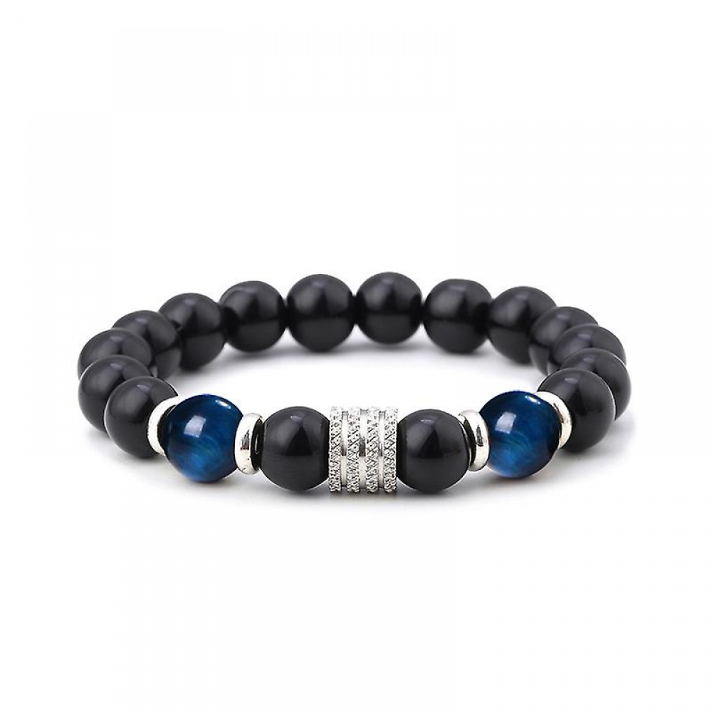 Click here for Nielieping Bracelet-Fine Jewelrymens Obsidian Brac... prices