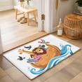 2x3ft Area Rug,Lion Giraffe Bird Boat Ocean Waves Washable Large Rugs ...