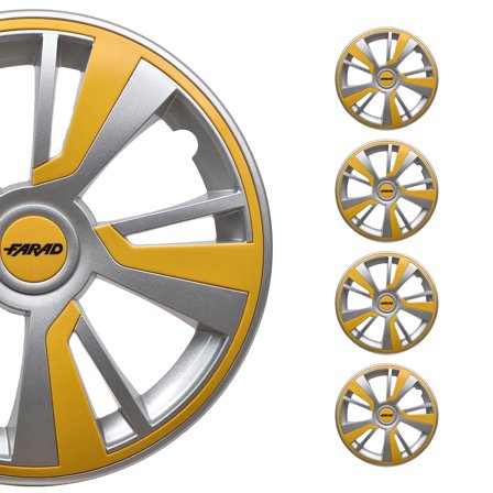 OMAC 16" Inch Hubcaps Wheel Rim Cover Matt Black & Dark Blue Set ...