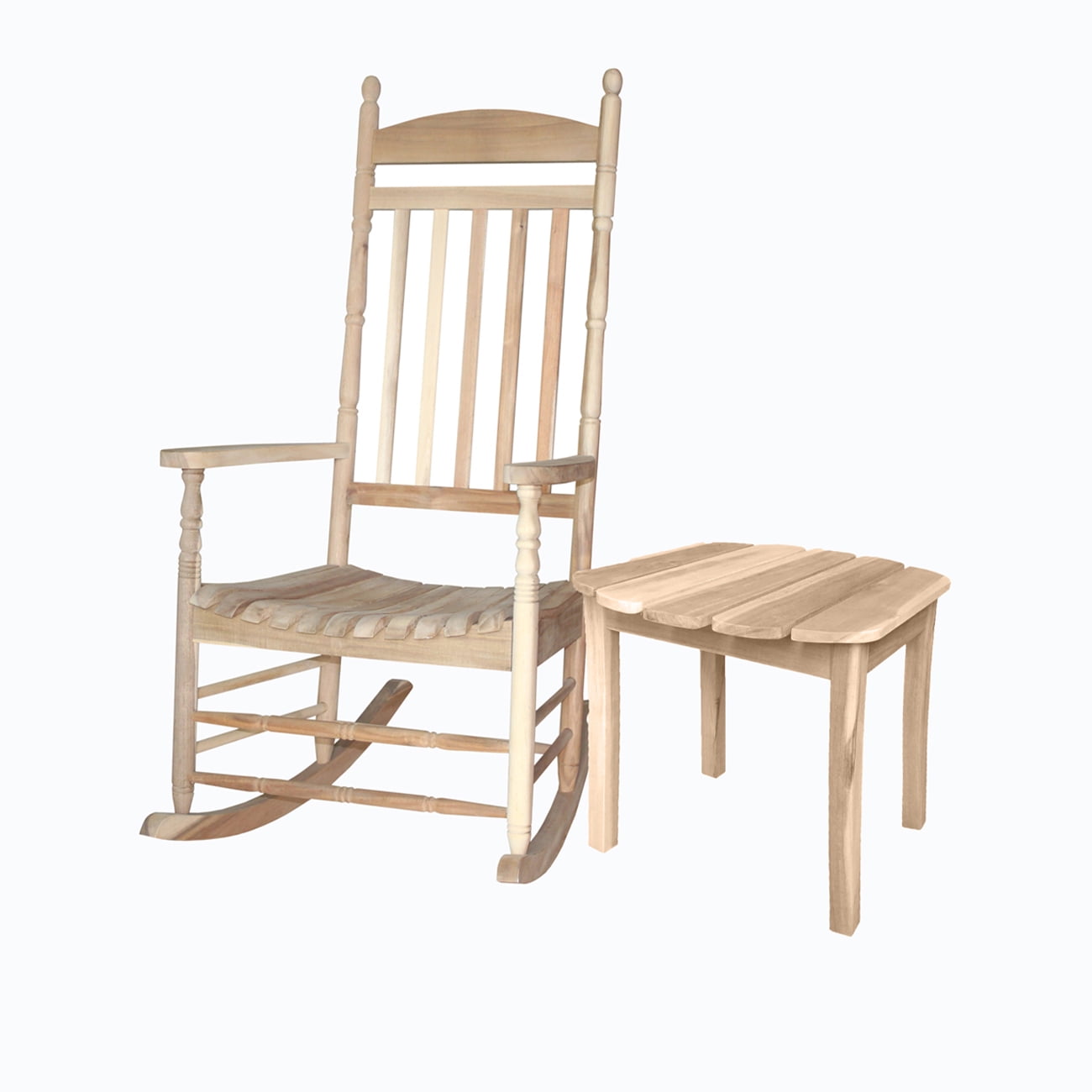 Porch Rocker and Side Table Unfinished - Walmart.com