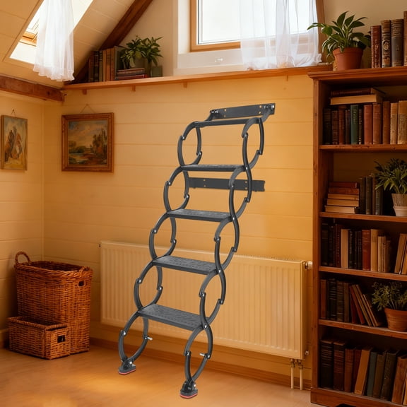 Wall Mounted Folding Ladder, Telescoping Step Ladders, Retractable ...