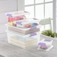 Sterilite Large Clip Box Plastic Storage Container, Lavender Sky ...