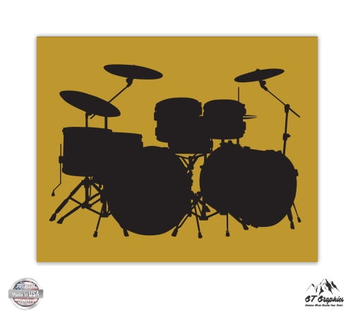 Drums - 12" Vinyl Sticker Waterproof Decal - Walmart.com