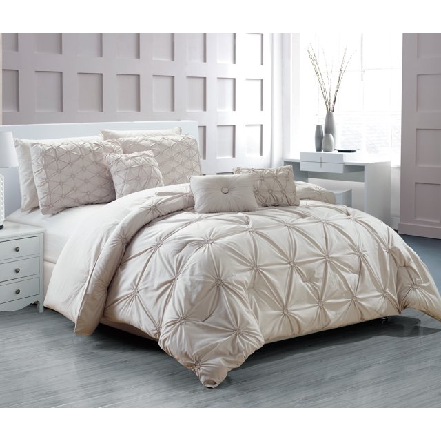 Cosmo 6-Piece Comforter Set, King - Ivory - Walmart.com