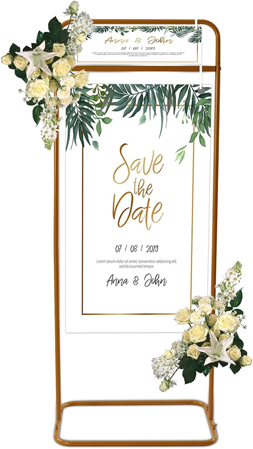 Miumaeov Wedding Signs Paintings Posters Display Stand Gold Metal ...