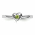 Peridot Sterling Silver Heart Ring - Walmart.com