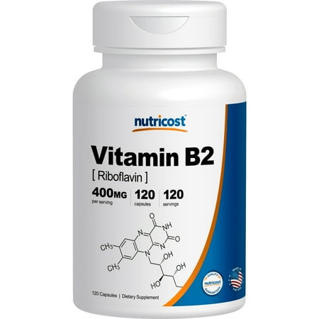 Nutricost Vitamin B2 (Riboflavin) 400mg, 120 Caps - Walmart.com