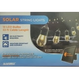Sunforce 15 LED Solar String Lights, Weather Resistant, 33ft, for Patio ...