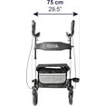 KMINA - Upright Rollator Walker with Seat and Back Support, Stand Up ...