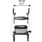 KMINA - Upright Rollator Walker with Seat and Back Support, Stand Up ...