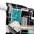 Abstract Lines Swag Curtain Valance for Small Windows, Black Gray Blue ...
