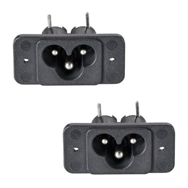 C8-8 Panel Mount Plug Adapter AC 250V 6A 2 Pins 2mm Buckle IEC Inlet ...