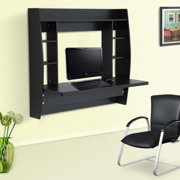 SamyoHome Wall Mount Computer Desk Floating Storage Shelves with ...