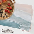 Beach Blue Leather Placemats Set of 2, 12x18 Inch, Beige Gradient Ocean ...