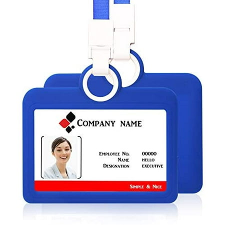 Horizontal ID Card Badge Holder Case Card Holder with Lanyard Neck ...